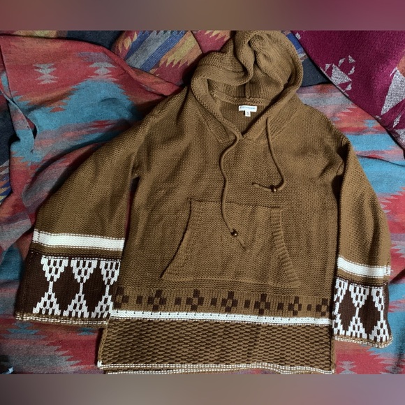 EARTHBOUND | Tops | Earthbound Trading 6s Hippie Knitted Sweater Hoodie ...